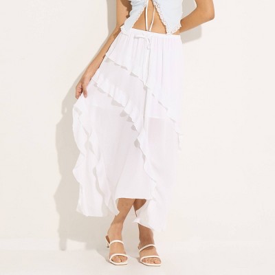 Women's Chiffon Ruffle Skirt - Wild Fable™ Fresh White Xl : Target