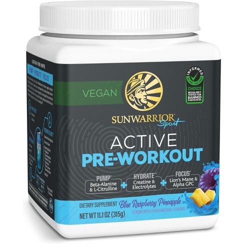 Active Pre-workout Blue Raspberry Pineapple, Sunwarrior, 11oz : Target