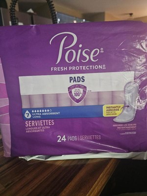 Poise Incontinence Pads for Women - Ultra Absorbency - 7 Drop - Long ...