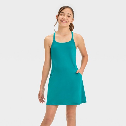 Girls' Active Dress - All In Motion™ Turquoise Green Xs : Target