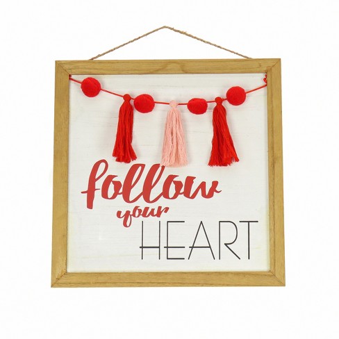 National Tree Company 13" 'follow Your Heart' Hanging Wall Decoration ...