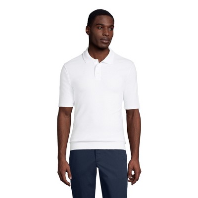 Lands' End School Uniform Men's Short Sleeve Banded Bottom Polo Shirt ...