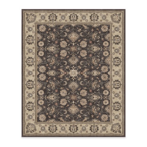 Ruggable Odette Washable Vintage Farmhouse Area Rug - Dark Wood 8'x10 ...