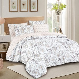Home Mart Goods 7 Piece Floral Modern Comforter Set Soft Bedding : Target