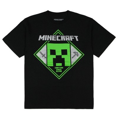 Minecraft Boys' Crafting Since Alpha Creeper Design Graphic Print T ...