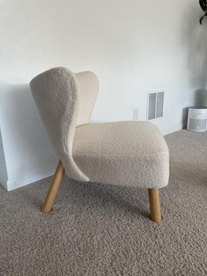 Sculpted Faux Shearling Accent Chair Cream - Threshold™ Designed With ...