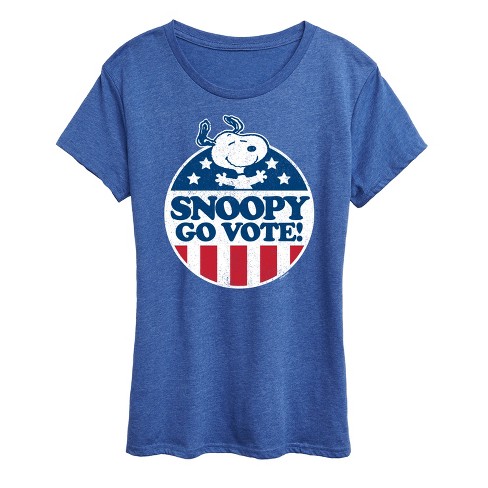 Women's Peanuts Snoopy Go Vote Short Sleeve Graphic T-shirt - Heather ...