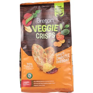 Breton Veggie Crisps Vegetable Chips, Chipotle Cheddar - Case of 12 - 6 ...