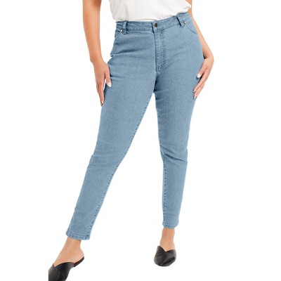 June + Vie Women’s Plus Size June Fit Skinny Jeans, 28 W - Light Blue ...