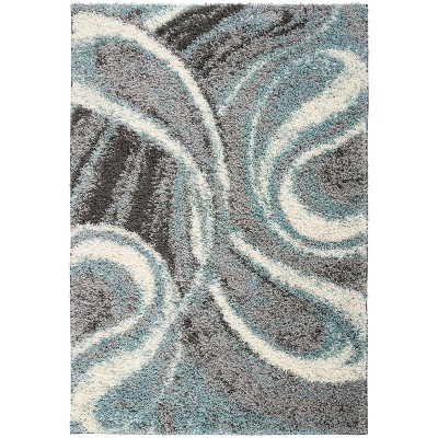 World Rug Gallery Contemporary Cozy Plush Shag Area Rug - Blue 5' X 7 ...