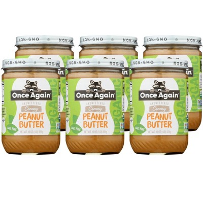 Once Again Organic Unsweetened Crunchy Peanut Butter Salt-free - Case ...