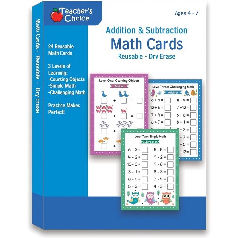 Apostrophe Games Addition & Subtraction Dry Erase Reusable Cards ...