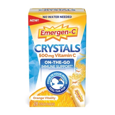 Emergen-c Crystals On-the-go Immunity Vitamins - Orange Vitality - 28ct ...
