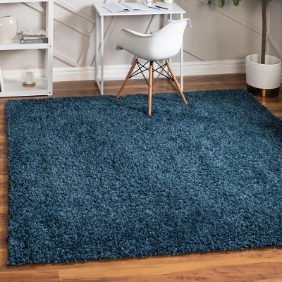 Unique Loom 7' 0 X 7' 0 Davos Shag Marine Blue Area Rug : Target