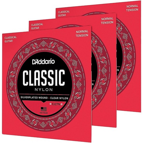 D'addario Ej27n-3d Normal Tension Classical Guitar Strings 3-pack : Target