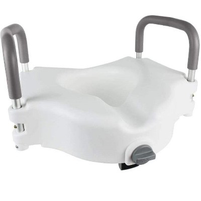 Raised Toilet Seat With Armrests Padded Seat, Adjustable Height Toilet ...