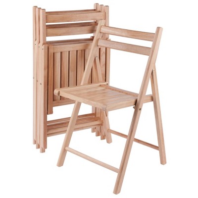 4pc Folding Chairs Winsome Hardwood Frame No Assembly Spot Clean Max Weight 175lbs Target