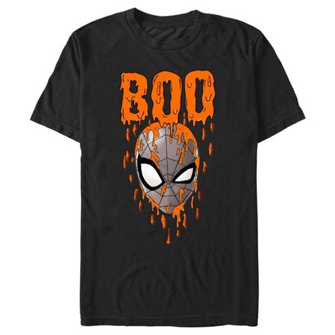 Men's Spider-man Halloween Boo T-shirt - Black - Large : Target