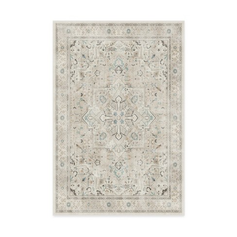 Ruggable Kamran Washable Vintage Persian Area Rug - Ivory Opal 6'x9 ...