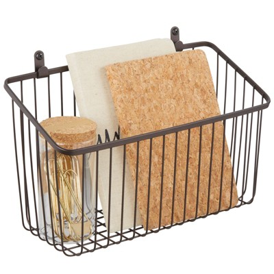 Mdesign Metal Wall Mount Hanging Basket For Home Storage, 2 Pack : Target