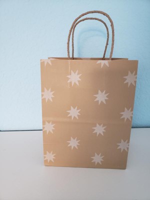 Small Recycled Paper Star Kraft Gift Bag Brwon/white - Spritz™ : Target