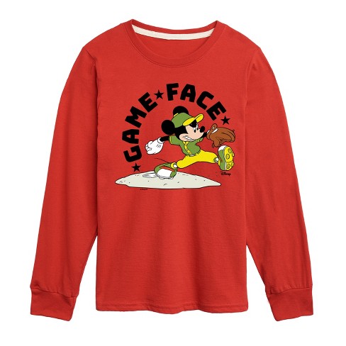 Disney Game Face Baseball Long Sleeve Graphic T-shirt - Red - 4t : Target