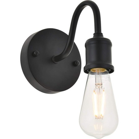 Elegant Lighting Serif 1 Light Black Wall Sconce : Target
