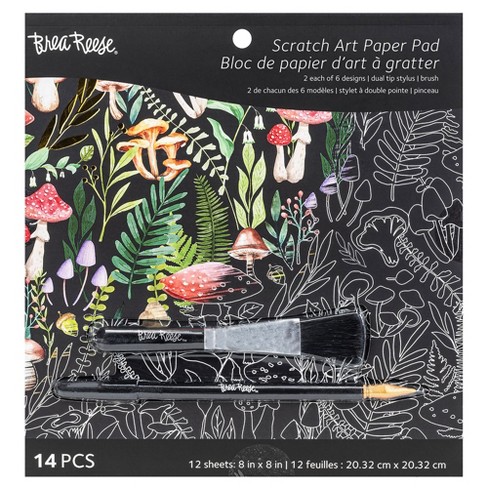 Brea Reese: Nature Scratch Art Paper Pad - 12 Designs, 8x8 : Target