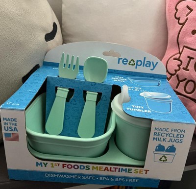 Re-play My First Food Dinnerware Set - Mint - 6ct : Target