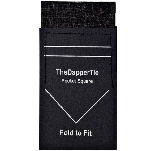Thedaappertie Men's Black Speckled Linen Flat Pre Folded Pocket Square ...