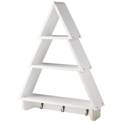 Wood Wall Shelf White Metal - Brightroom™: Powder-coated Steel, 2-tier ...