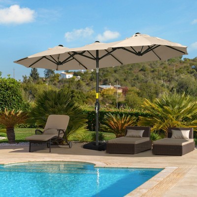 XIYUYEU Beach Umbrella9.5 ft Sunshades for Patio Large Pool Umbrella ...
