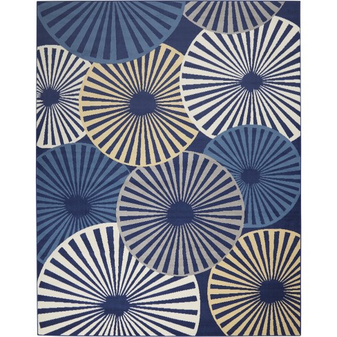 Nourison Grafix 7'10" X 9'10" (8' X 10') Navy Area Rug Contemporary ...