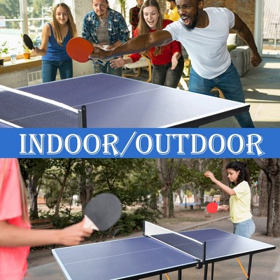Soozier Mini Ping Pong Table Set For Outdoor And Indoor, Foldable Table ...