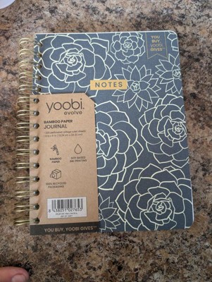 100 Sheet College Ruled Evolve Journal 6"x8" Spiral Soft Cover Navy Succulents - Yoobi™ : Target