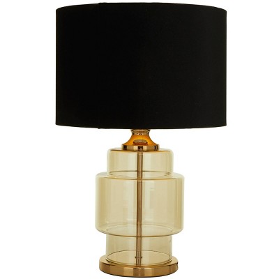 28" X 10" Metal Umbrella Style Desk Lamp With Marble Base Black/brown ...
