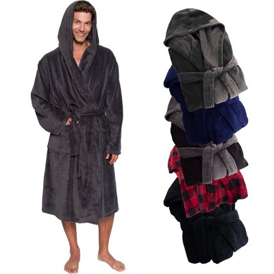 Ross Michaels - Men's Plush Luxury Hooded Bathrobe - Small/medium ...