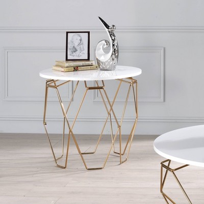 Kanter Round End Table Gold - Mibasics : Target