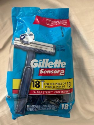 Gillette Sensor2 Base Fixed Head Men's Disposable Razors - 18ct : Target