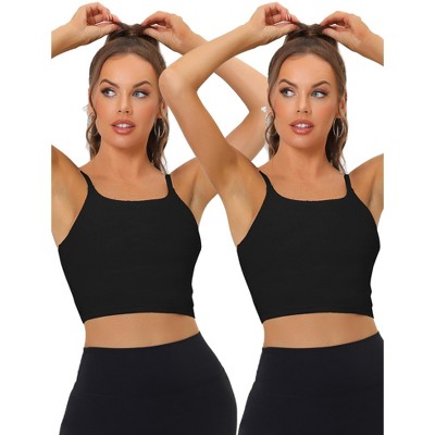 Allegra K Women's Medium Impact Fitness Wireless Padded Yoga Workout ...