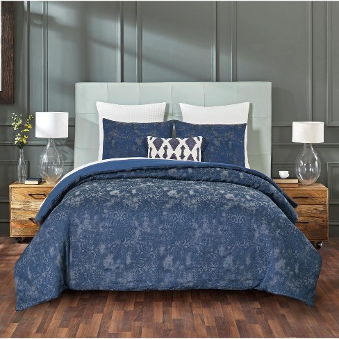 Vincent Collection Poly Cotton Queen Comforter Set In Navy : Target