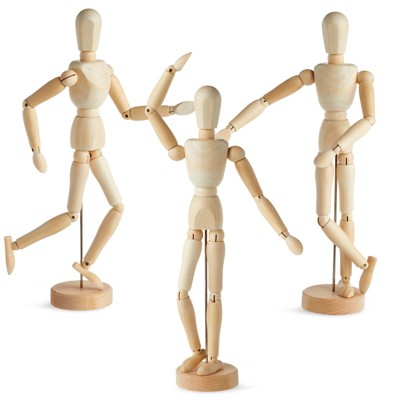 3 Pack Drawing Mannequin, Wooden Figure Model For Artists And Home ...