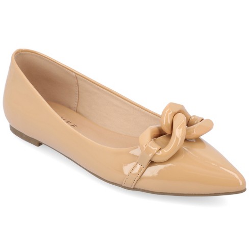 Journee Collection Womens Clareene Slip On Pointed Toe Ballet Flats Tan ...