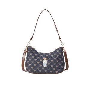 Signare London B-Loved Bear Denim Blue Moon-Shaped Underarm Handbag ...