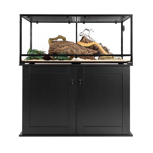 Reptizoo 120 Gallon High Terrarium With Black Wooden Cabinet : Target