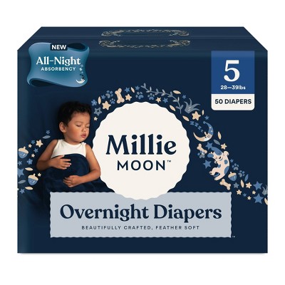 Millie Moon Overnight Diapers - Size 5 - 50ct : Target