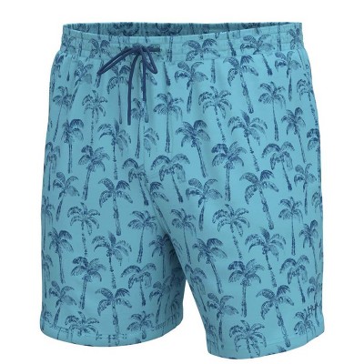 Huk Men's Pursuit Volley Small Palm Bathing Suit Short - Ipanema - S ...