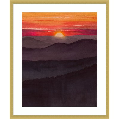 Amanti Art Layered Sunset Ii By Grace Popp Wood Framed Wall Art Print ...