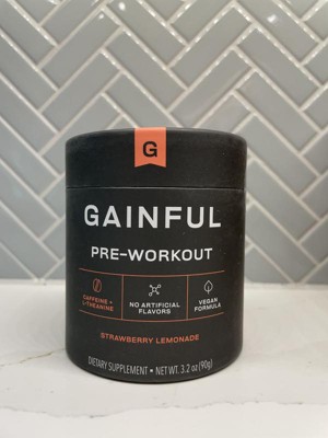 Gainful Pre-workout Caffeinated Supplement - Strawberry Lemonade - 3 ...