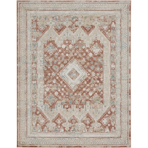 Nourison Thalia Bohemian Traditional Indoor Rug Rust Multicolor 9'x12 ...